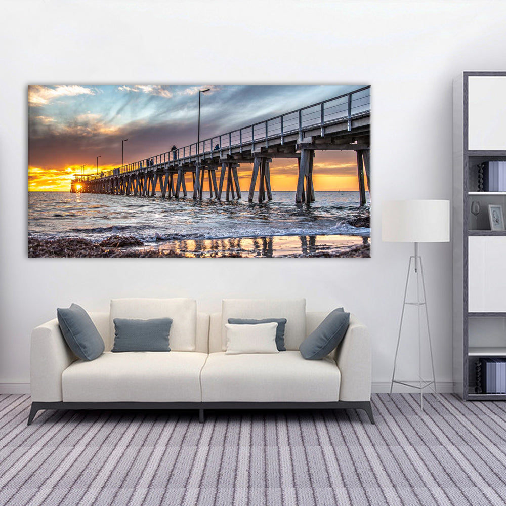 Henley Beach Jetty - Ready to hang Canvas Print - CN184 - 70x140cm ...